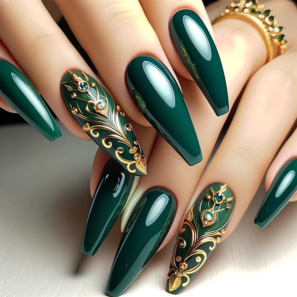8 Diseños de Uñas Verde Esmeralda Para Deslumbrar Este Verano - DECORAMANO